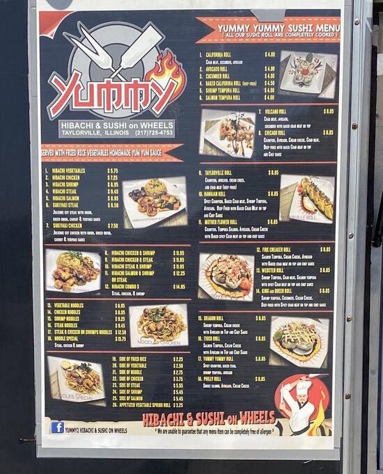 Menu at Yummy Japanese Express - TAYLORVILLE restaurant, Taylorville