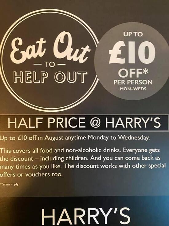 Menu at Harry’s Morpeth cafe, Morpeth