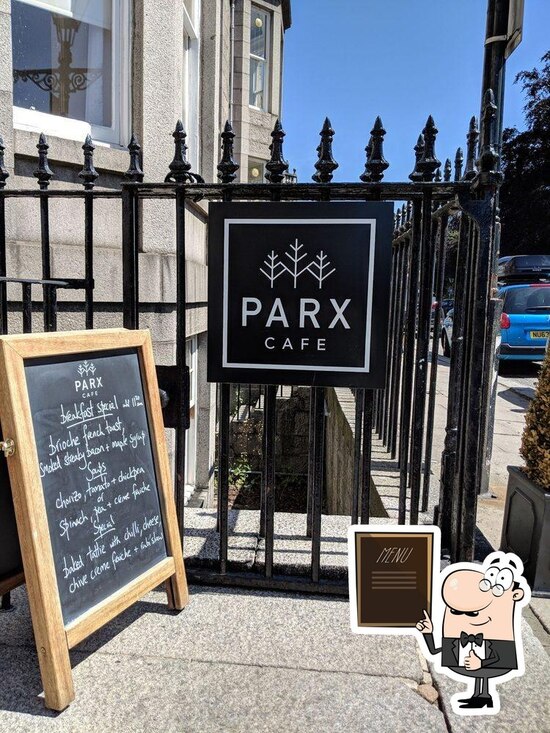 Menu at Parx Cafe, Aberdeen