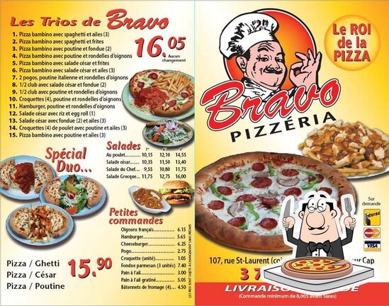 Bravo Pizzeria, 107 Rue Saint-Laurent in Trois-Rivières - Restaurant ...
