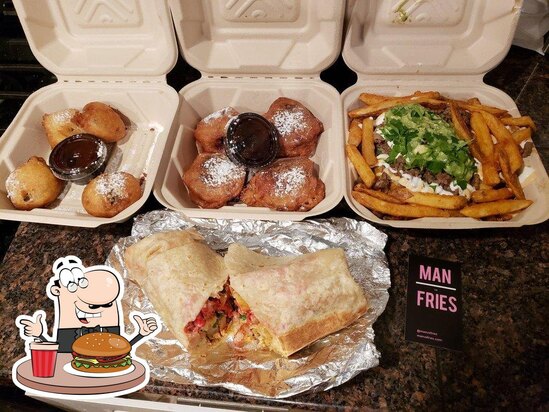 Menu at Man vs Fries restaurant, Livermore