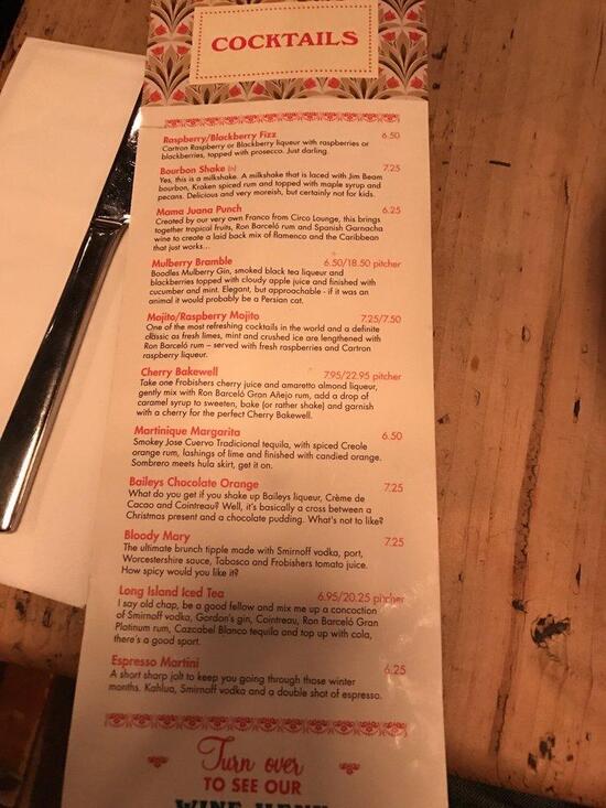 Menu at Como Lounge pub & bar, Witney
