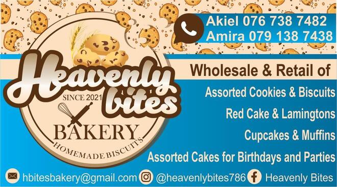 Menu at Heavenly Bites Bakery, Johannesburg South