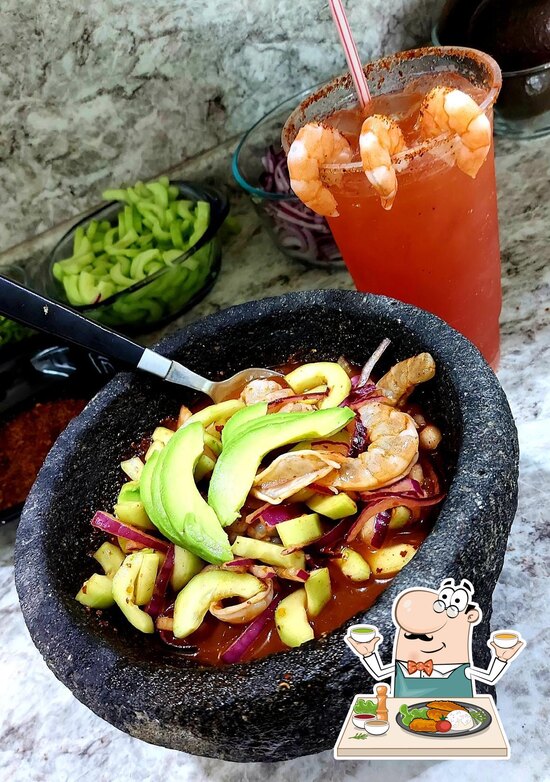 Menu at Mariscos chak restaurant, Guadalajara