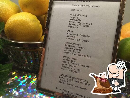 Menu at The Jewel Box pub & bar, Portland