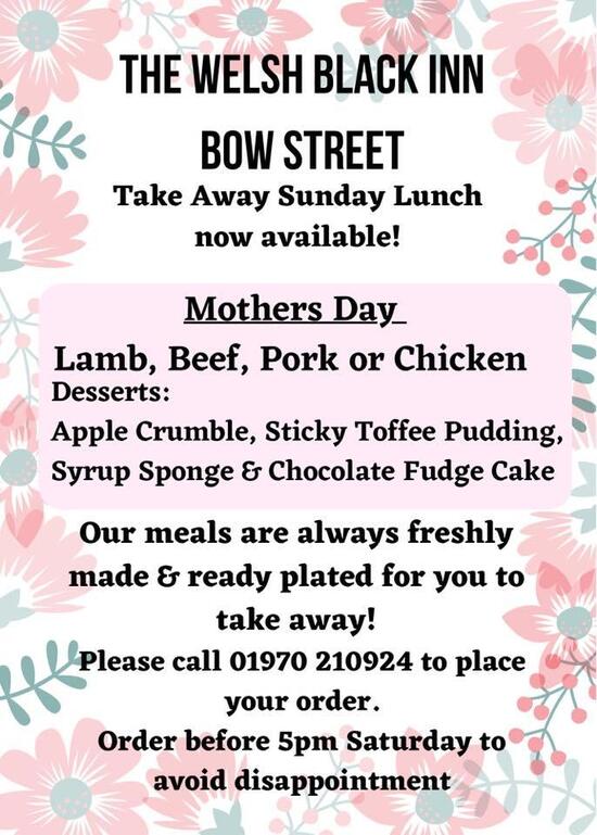 Menu at The Welsh Black Inn pub & bar, Bow Street