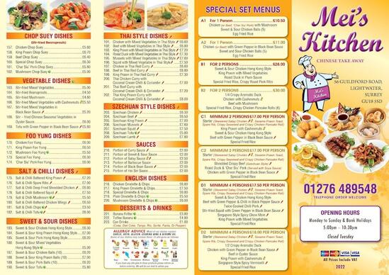 Mei's Kitchen Lightwater, Lightwater - Restaurant menu, prices and reviews
