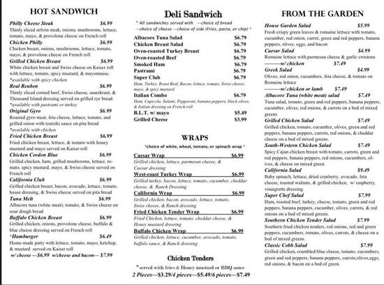 Menu at Delizio restaurant, Flowery Branch