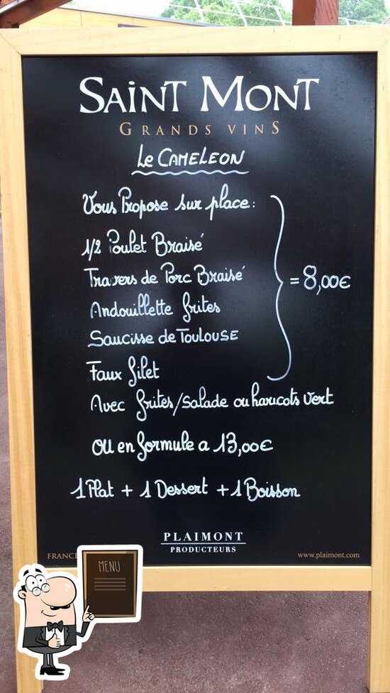 Menu at Le Cameleon restaurant, Lésigny