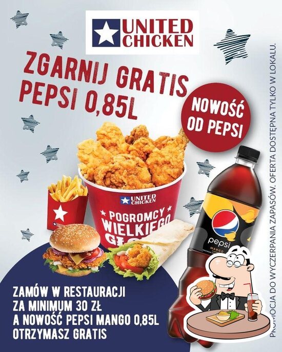 Menu at United Chicken restaurant, Mlawa
