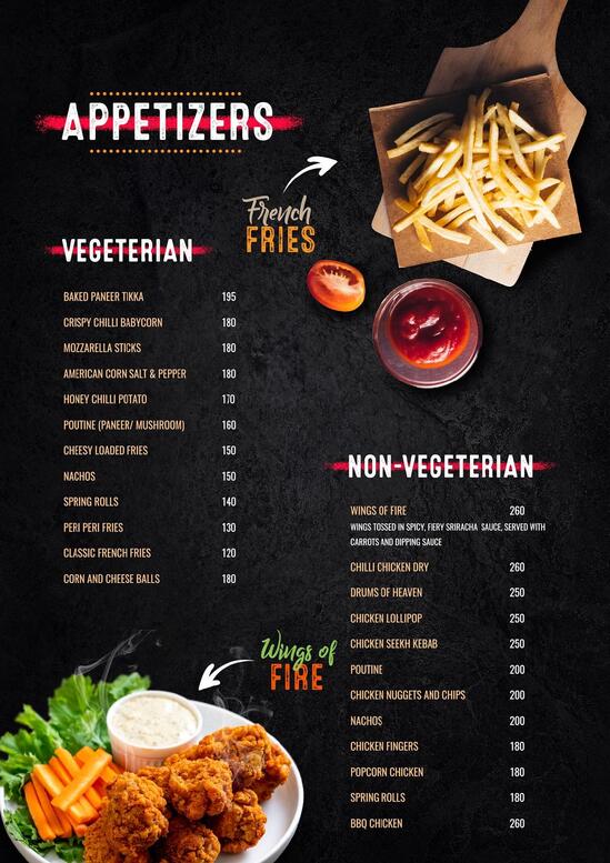 Menu at Sunset Drive Cafe, Guwahati