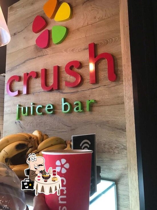 Menu at Crush Juice Bar, Sydney