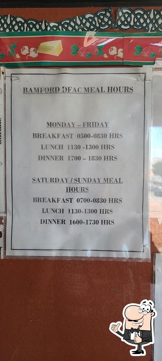 Bamford Warrior Restaurant (DFAC), Fort Bliss - Restaurant menu, prices ...