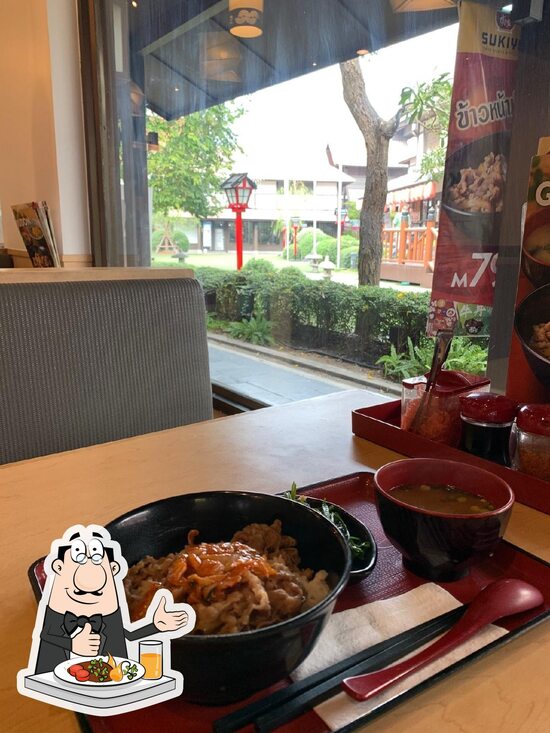 Menu at SUKIYA Tokyo Bowls & Noodles restaurant, Laem Chabang