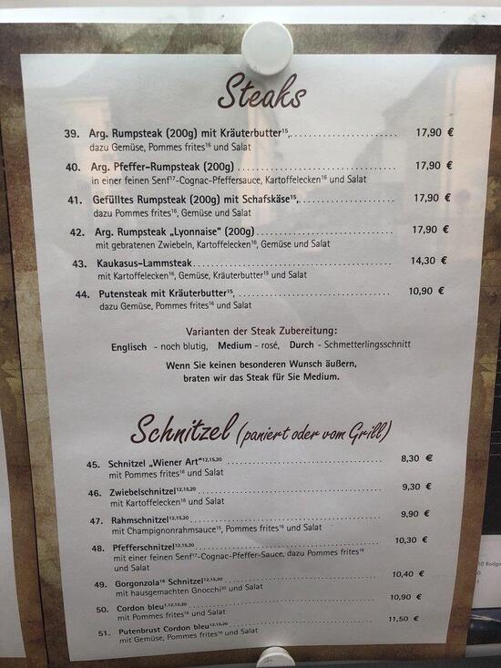 Speisekarte von Restaurant Gleis 3, Rodgau