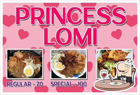 Menu at Princess Lomi House restaurant, Agoncillo
