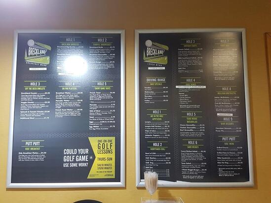 Menu at The Grill at Breckland Pines restaurant, Brandon