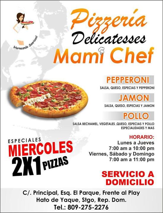 Menu at Pizzería Delicateses Mami Chef, Santiago De Los Caballeros