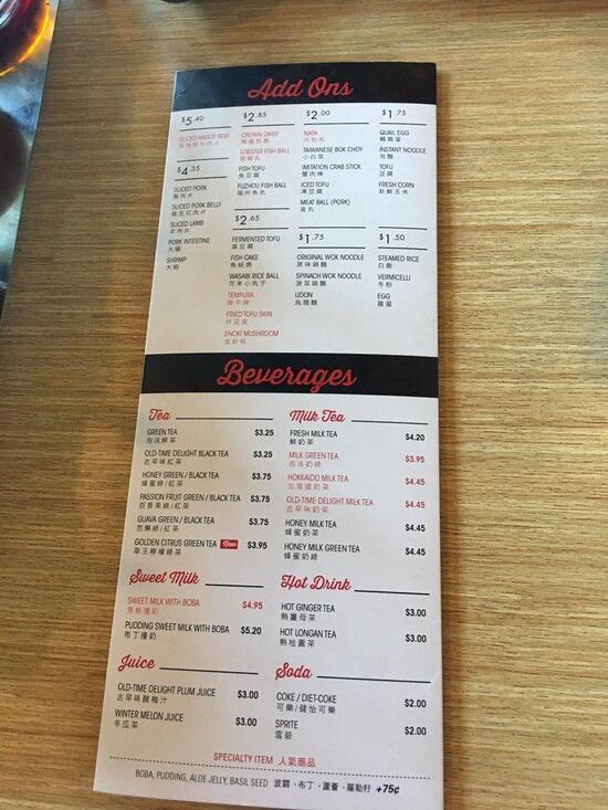 Menu at Boiling Point restaurant, Chino Hills