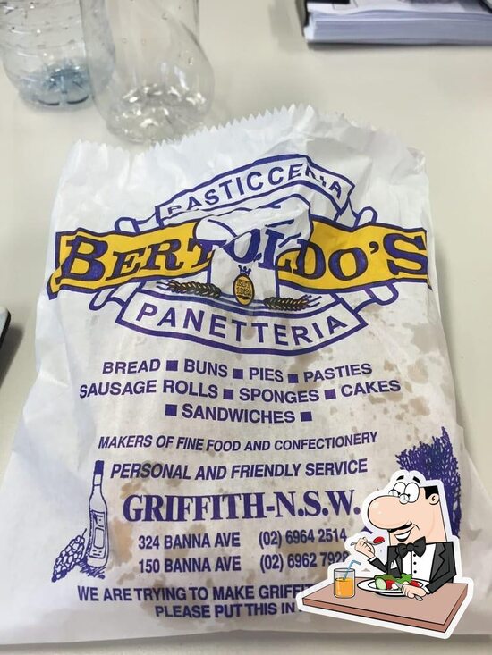 Menu at Bertoldo's restaurant, Griffith, 324 Banna Ave