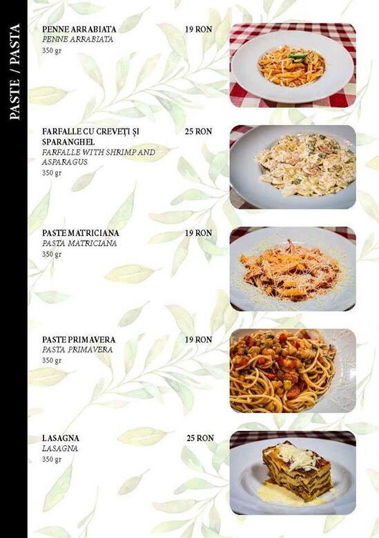 Menu at La Maestro, Sânnicolau Mare