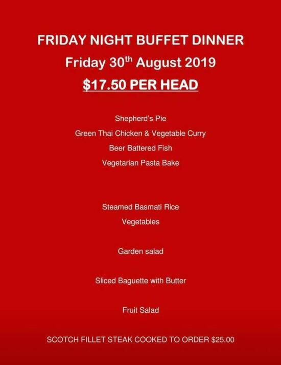 Menu at Mornington Rsl restaurant, Mornington