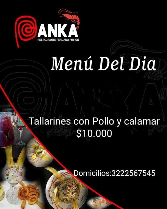 Menu at PANKA restaurant, Pitalito