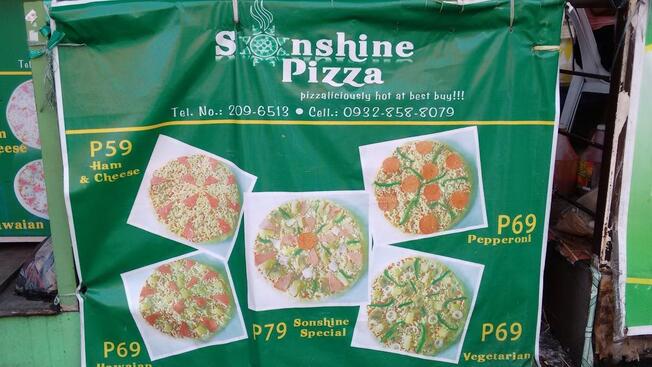Menu at SUNSHINE PIZZA pizzeria, Quezon City