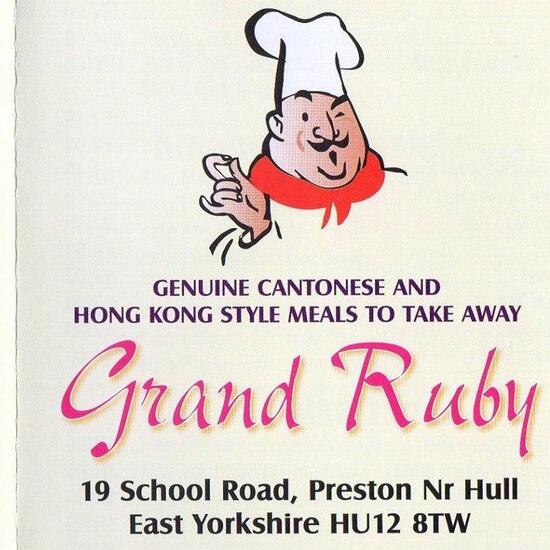 Carta del restaurante Grand Ruby, Kingston Upon Hull