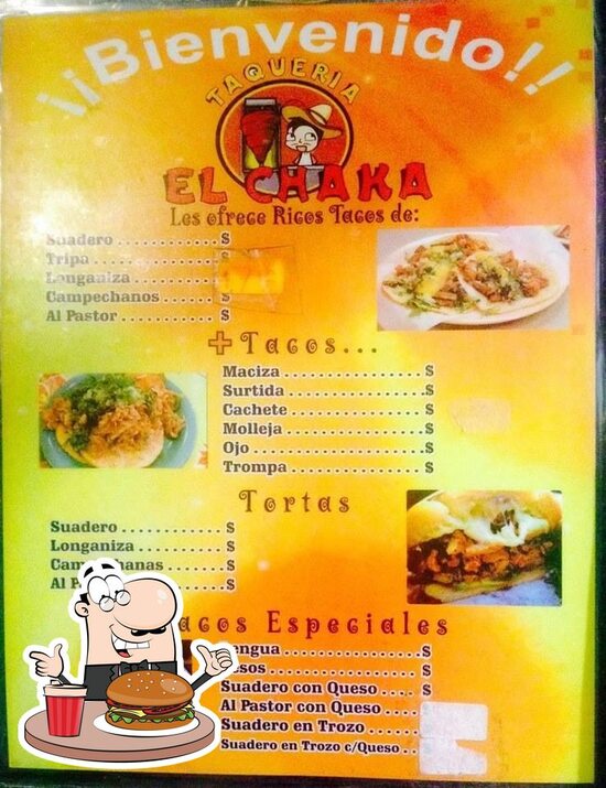 Menu at Taqueria El Chaka restaurant, Mexico City, Av. Tlahuac 6548-No. 10
