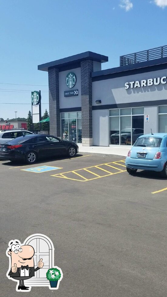 Menu at Starbucks cafe, Barrie, 311 Bayfield St