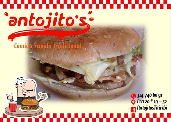 Menu at Antojitos restaurant, Titiribí