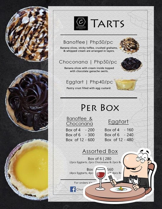 Menu at Chuables Bakeshop cafe, Lucena
