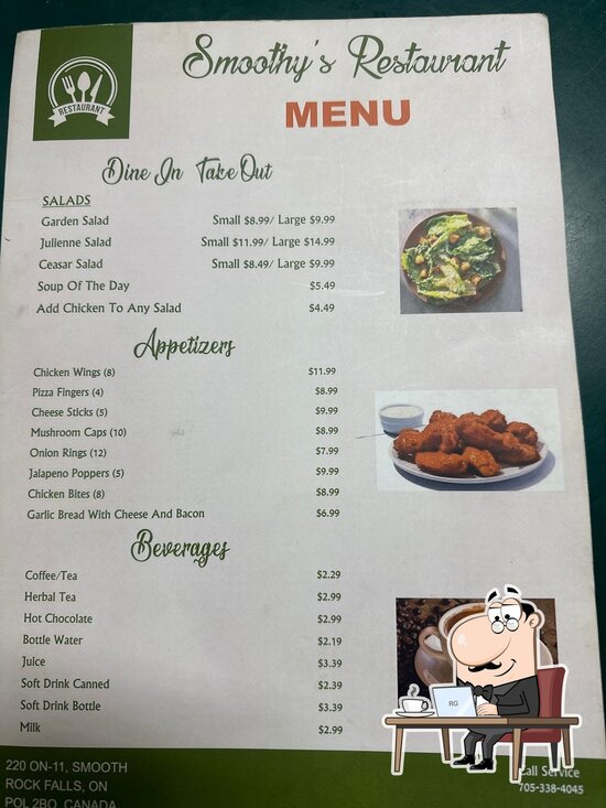 Smoothy's Restaurant, Smooth Rock Falls - Restaurant menu, prices and ...