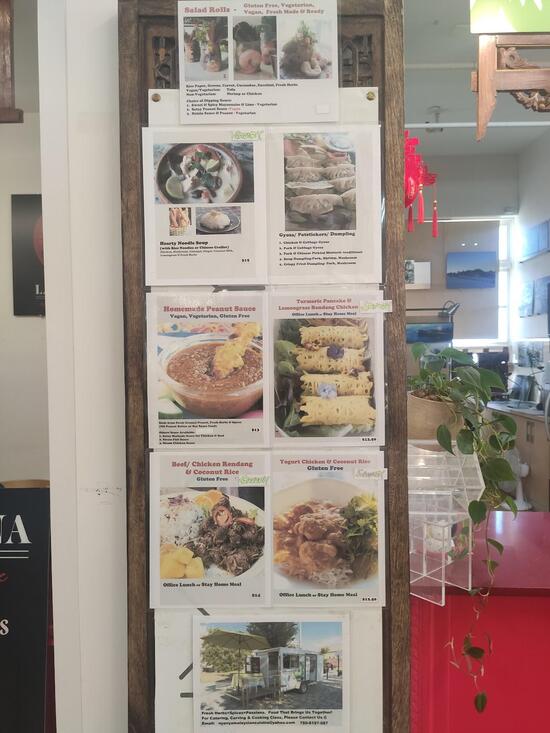 Menu au Malaysian Cuisine- Nyonya restaurant, Edmonton