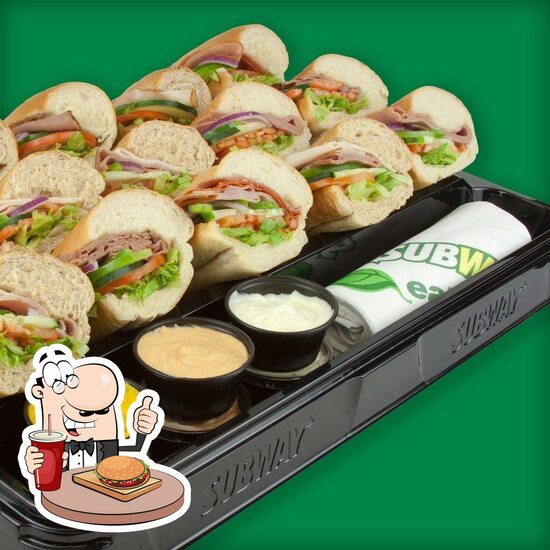 Menu at Subway fast food, Edmonton, Kingsway NW