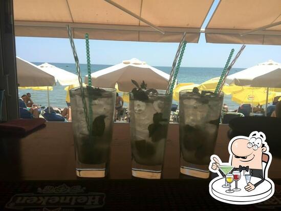 Menu at Aquarius Beach Bar, Paralia
