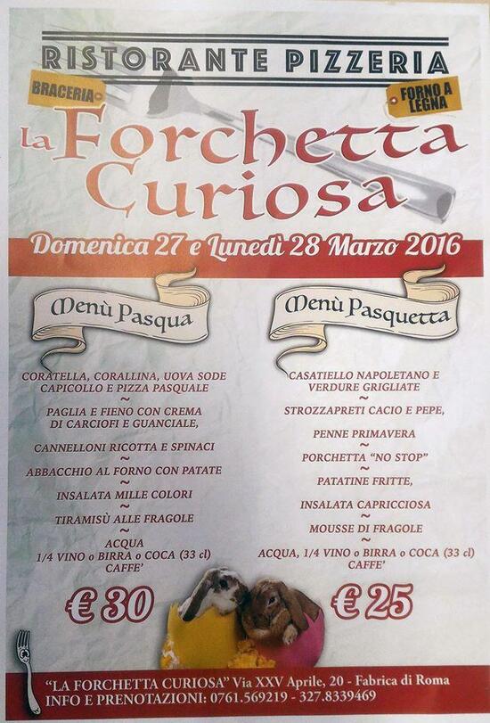 Menu da La Forchetta Curiosa pub & bar, Fabrica di Roma