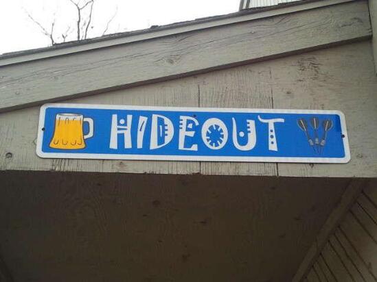Menu at Hide Out Bar, Spring Hill