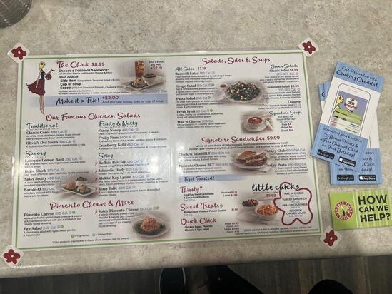 Menu at Chicken Salad Chick restaurant, Broken Arrow, E Hillside Dr
