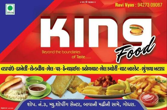 Menu at King Food, Godhra
