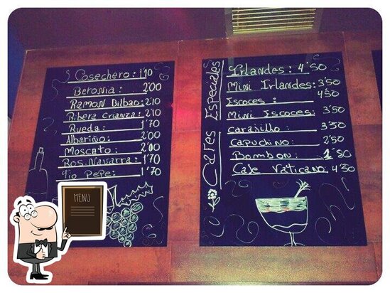 Menu at Vaticano Café, Gijón