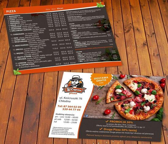 Menu at Al Capone Pizza restaurant, Suwalki