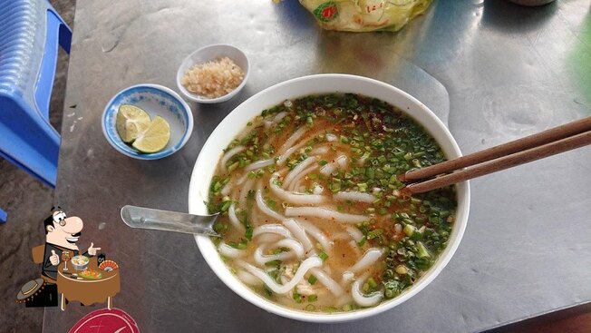 Menu at Bánh Canh Cá Lóc O Linh, Vietnam