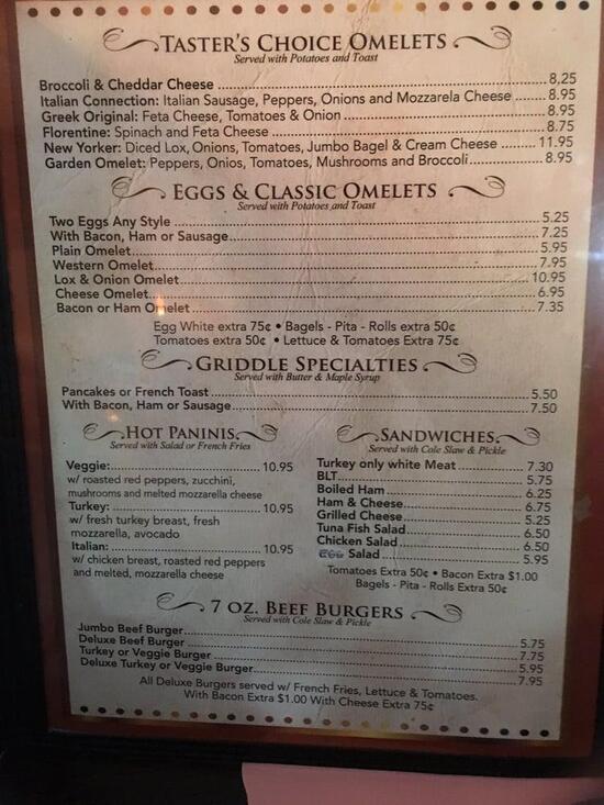 Menu at Cafe 35 at the Bay Club, New York City