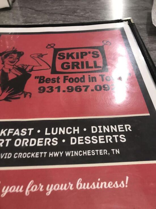 Menu at Skip's Grill desserts, Winchester