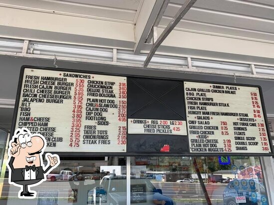 Menu at Small's Drive In restaurant, Athens