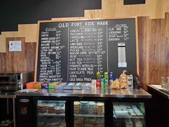 Menu at Old Fort Ride House cafe, Old Fort