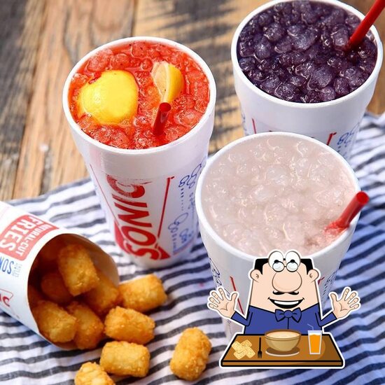 Menu at Sonic Drive-In fast food, Fort Worth, W Berry St