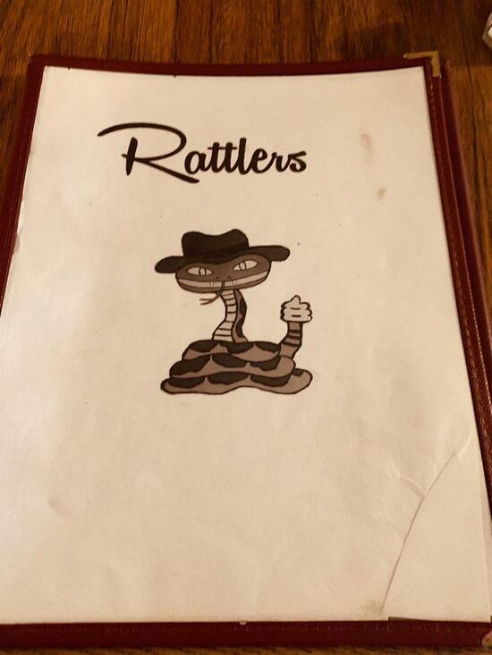 Menu at Rattlers restaurant, Medicine Lodge